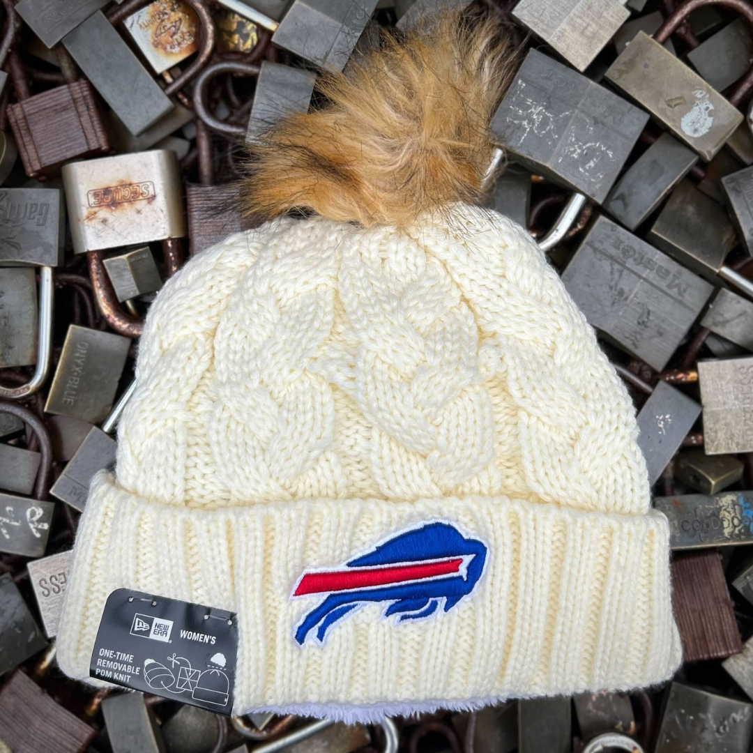 Buffalo Bills NFL New Era Cream Women's Knit Fur Pom Toque – The Sport ...