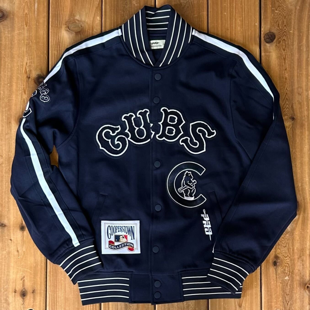 Chicago Cubs MLB Cooperstown Logo Pro Game Day Men's Double Knit Jacke ...