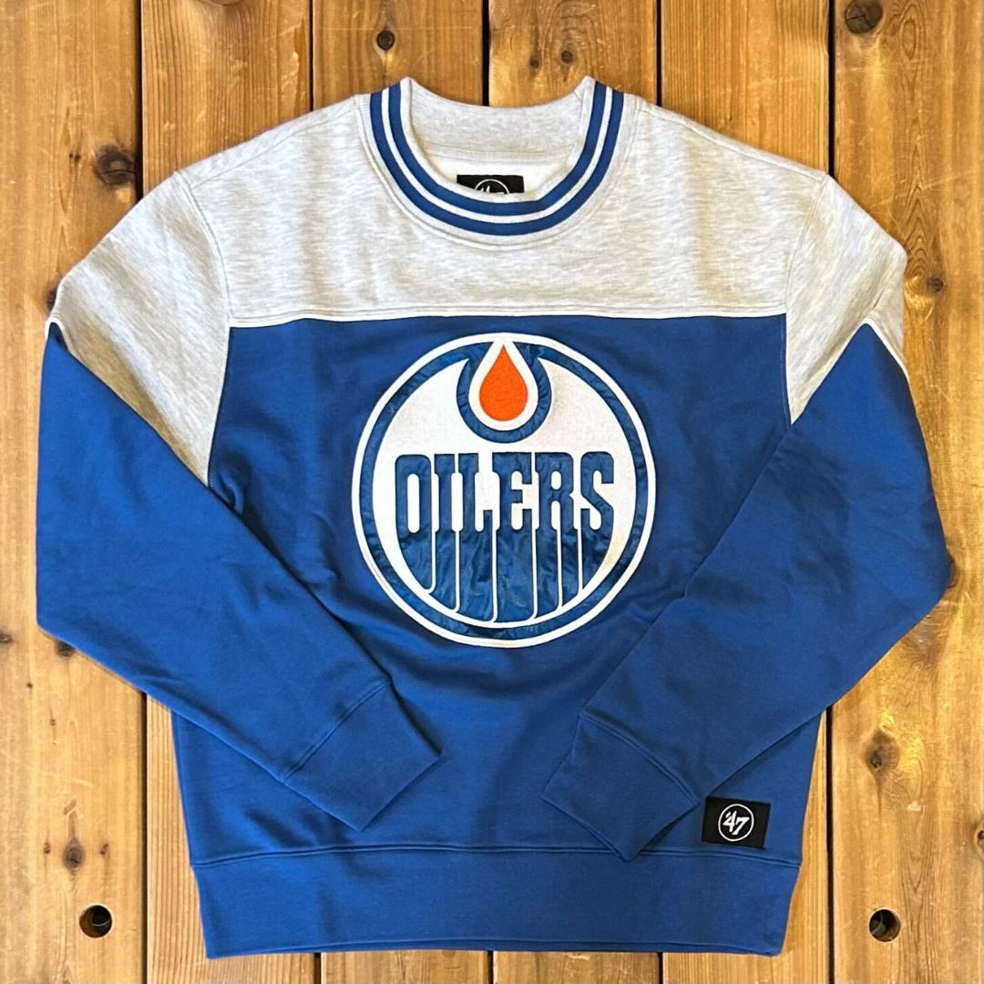 Edmonton Oilers NHL Satin Lock Bryson Crew Sweater – The Sport Gallery
