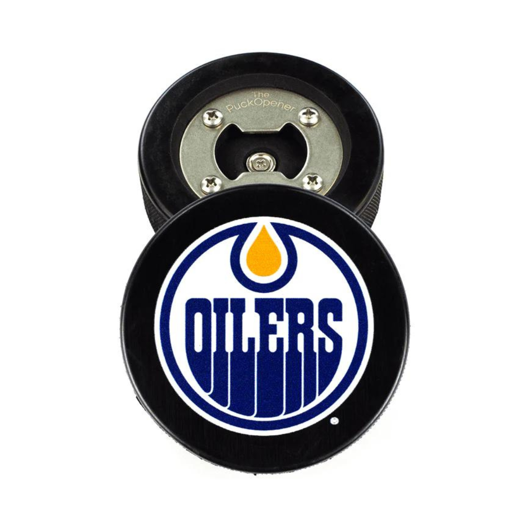 Edmonton Oilers NHL Souvenir Puck Bottle Opener – The Sport Gallery