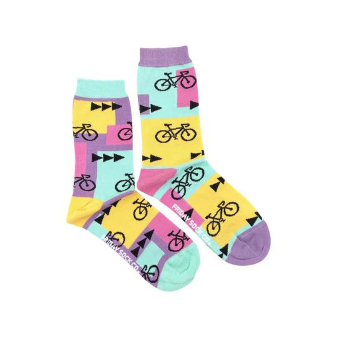 Friday Sock Co. Women's 80's Road Bike Socks Purposely Mismatched Sock ...