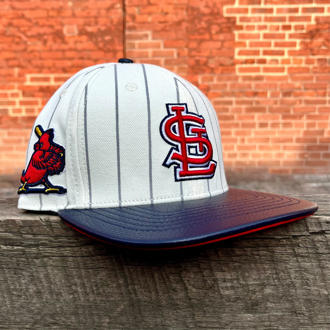 St. Louis Cardinals MLB Pinstripe Retro Wool Strapback Hat (Eggshell/G ...