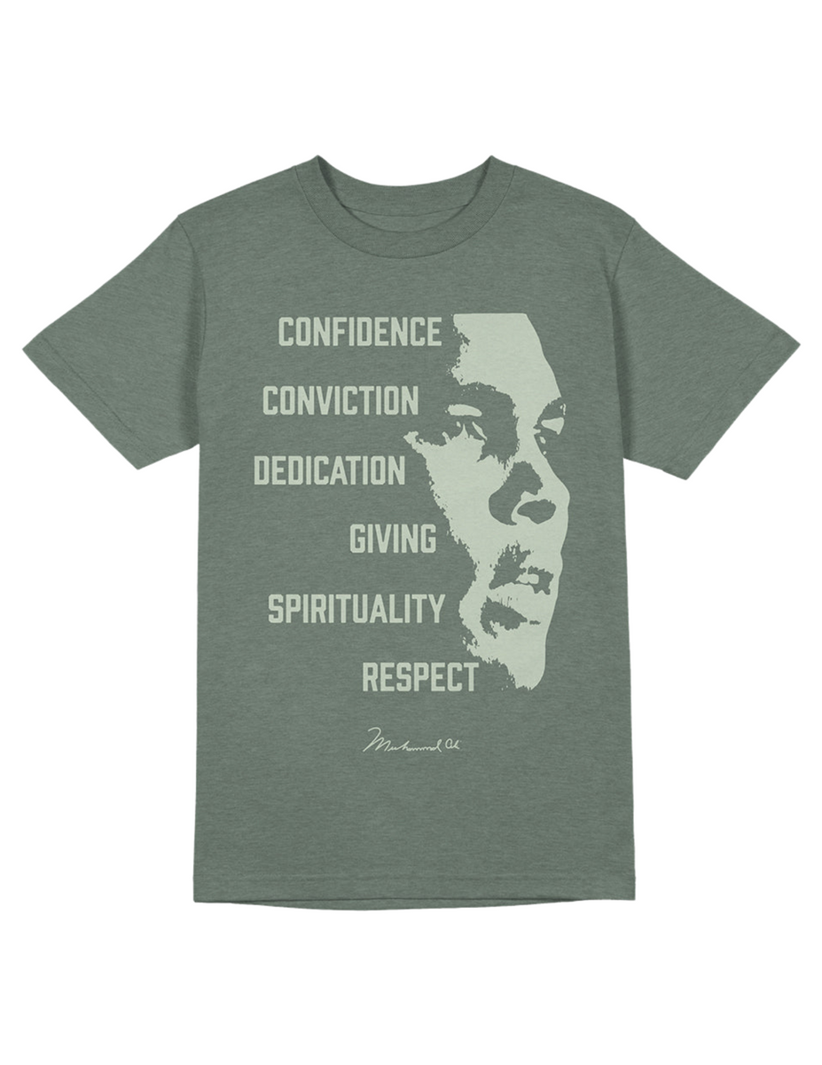 Muhammad Ali 6 Principles Tee (Green) – The Sport Gallery
